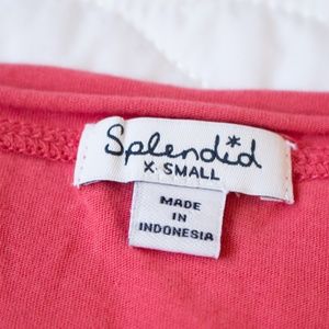 Splendid | Tops | Splendid Cuffed Arm Vneck Scoop Hem Tshirt | Poshmark